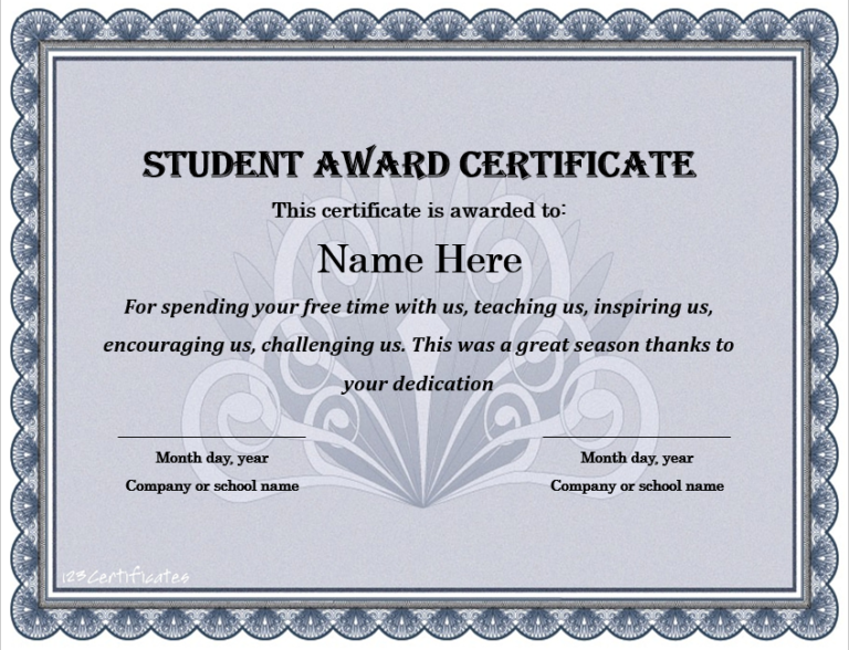 Student Award Template 18 - Blue Layouts
