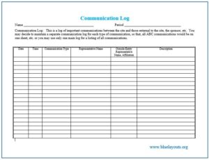 Free Printable Communication Log Templates - Blue Layouts