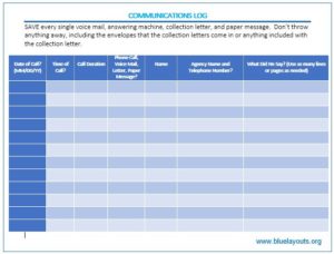 Free Printable Communication Log Templates - Blue Layouts