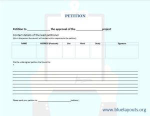 Free Editable Petition Templates - Blue Layouts