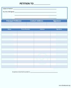 Free Editable Petition Templates - Blue Layouts