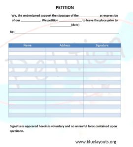Free Editable Petition Templates - Blue Layouts