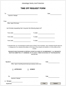 time off request form template 15 - Blue Layouts