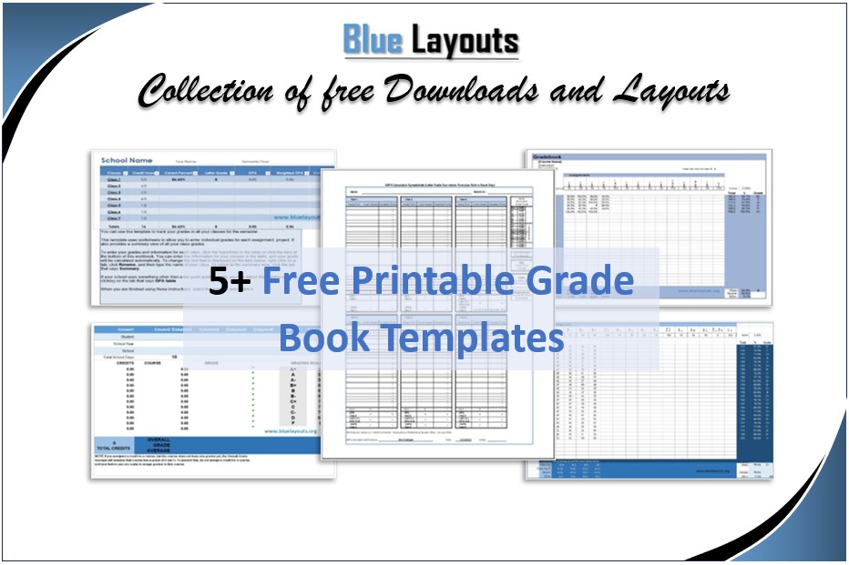Grade Book templates feature Image - Blue Layouts