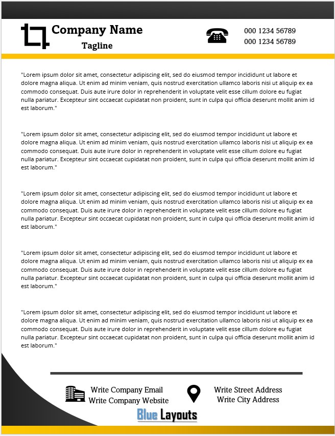 Get this Printable Sample Letterhead Template - Blue Layouts