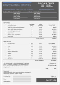 20+ FREE Printable Purchase Order Templates - Blue Layouts