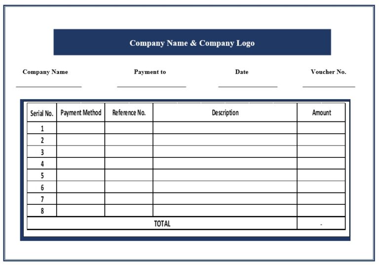 08 FREE Payment Voucher Templates - Blue Layouts