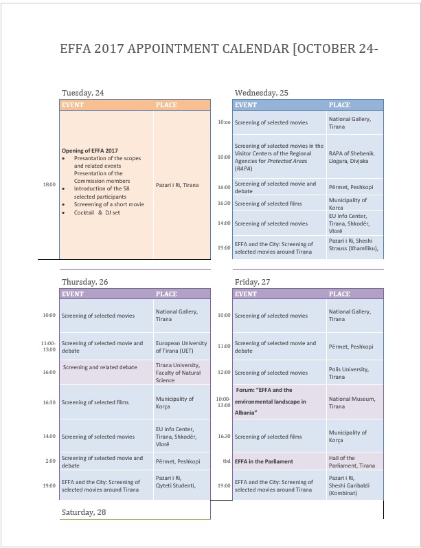 Event Appointment Schedule - Blue Layouts